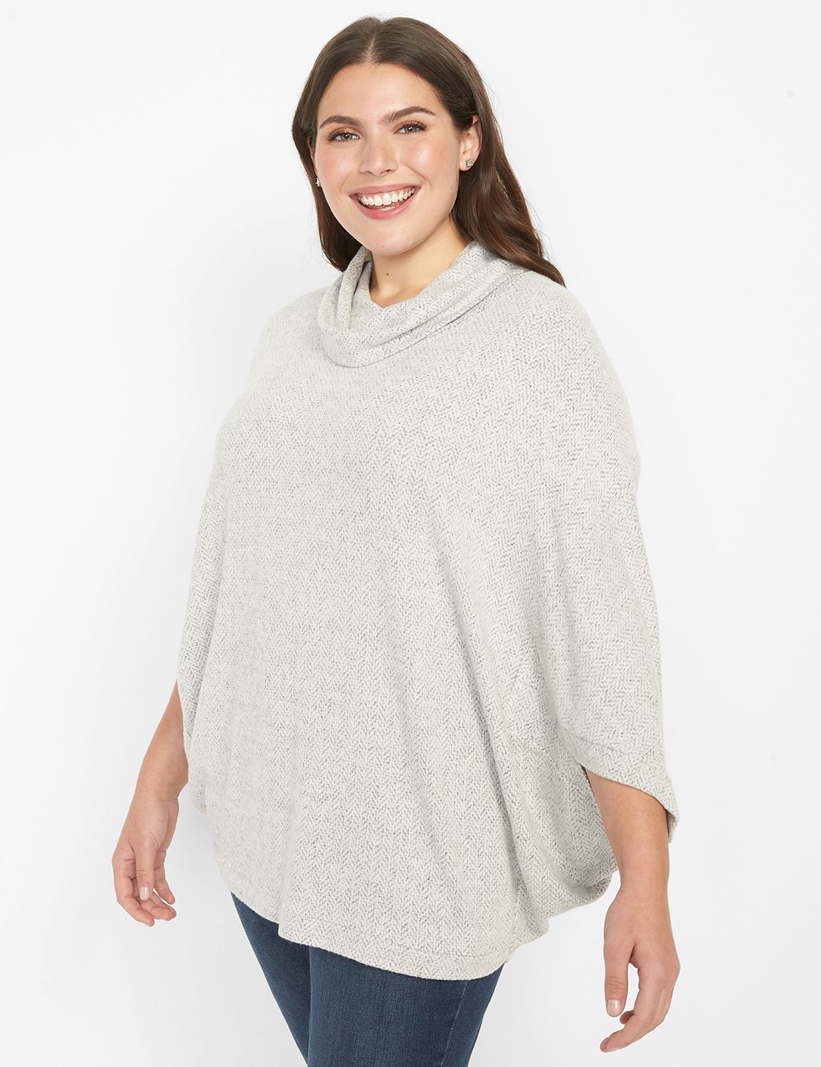 Cowl-Neck Knit Poncho