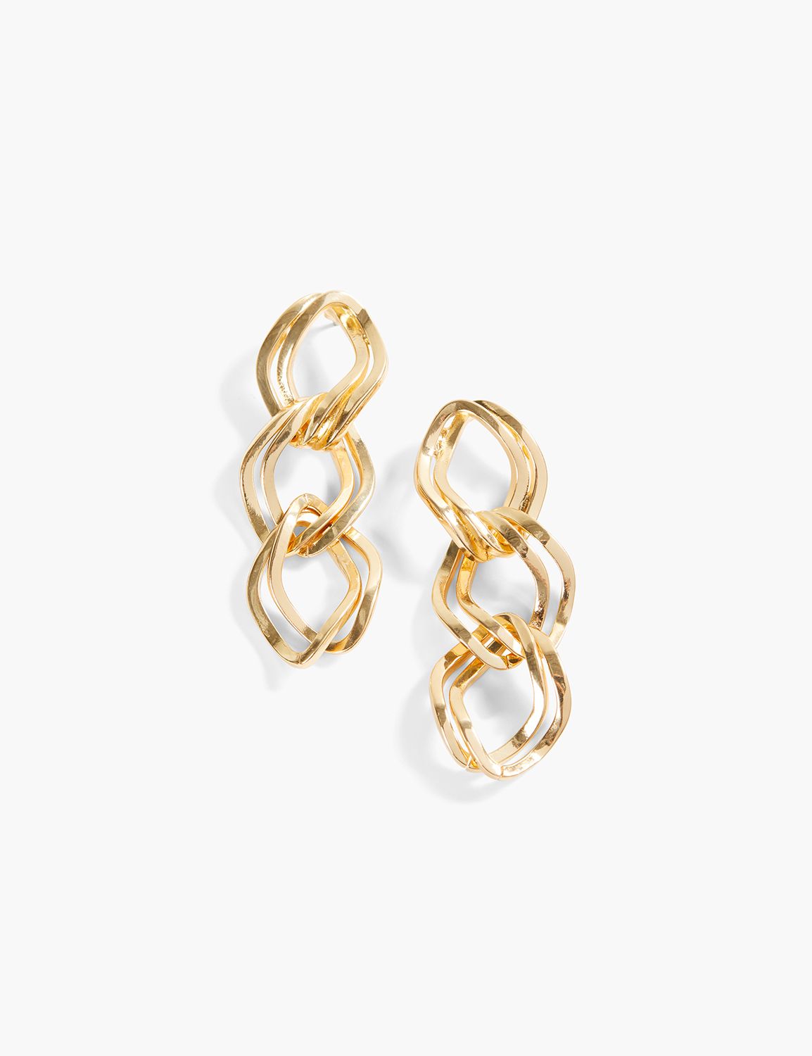 Linear Chain Earring:Gold Tone:ONESZ