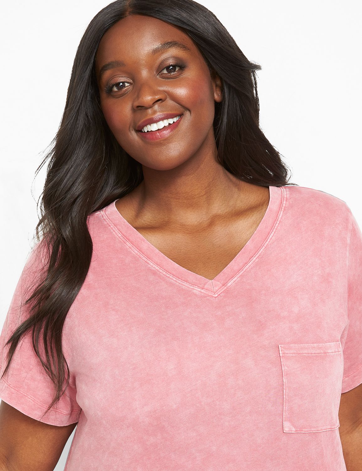 Acid Wash Tunic Tee and Thermal Bik | LaneBryant