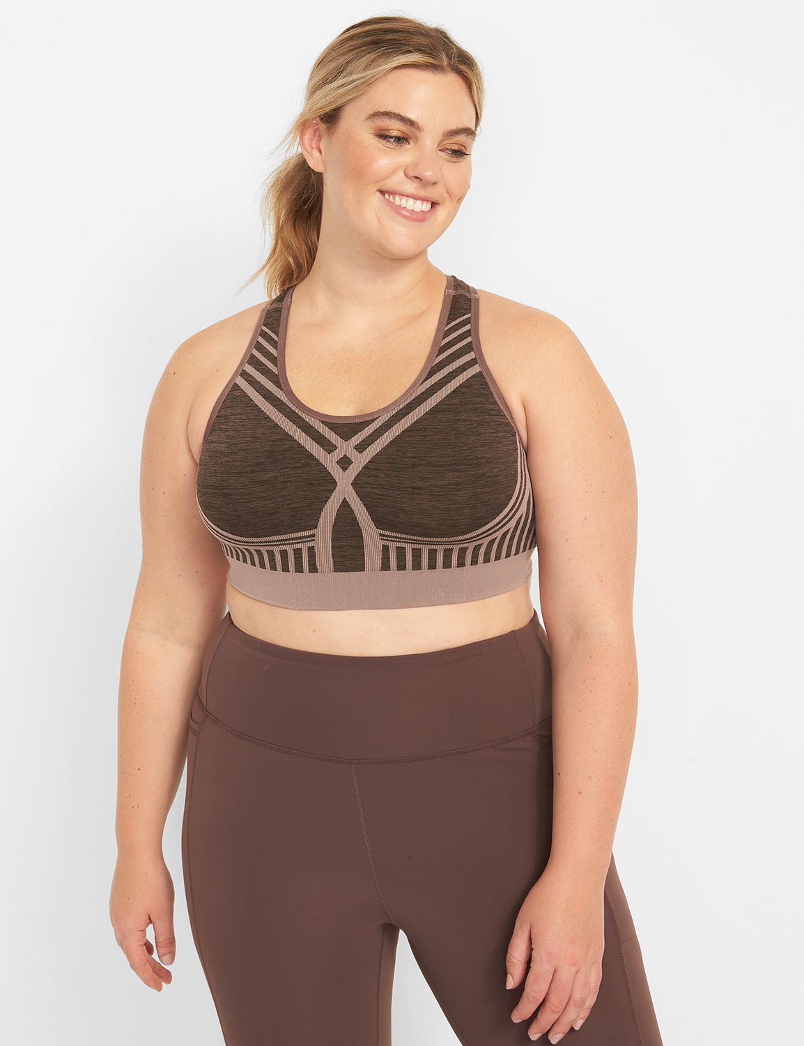 LIVI Medium-Impact Seamless Sport Bra - Marl | LaneBryant