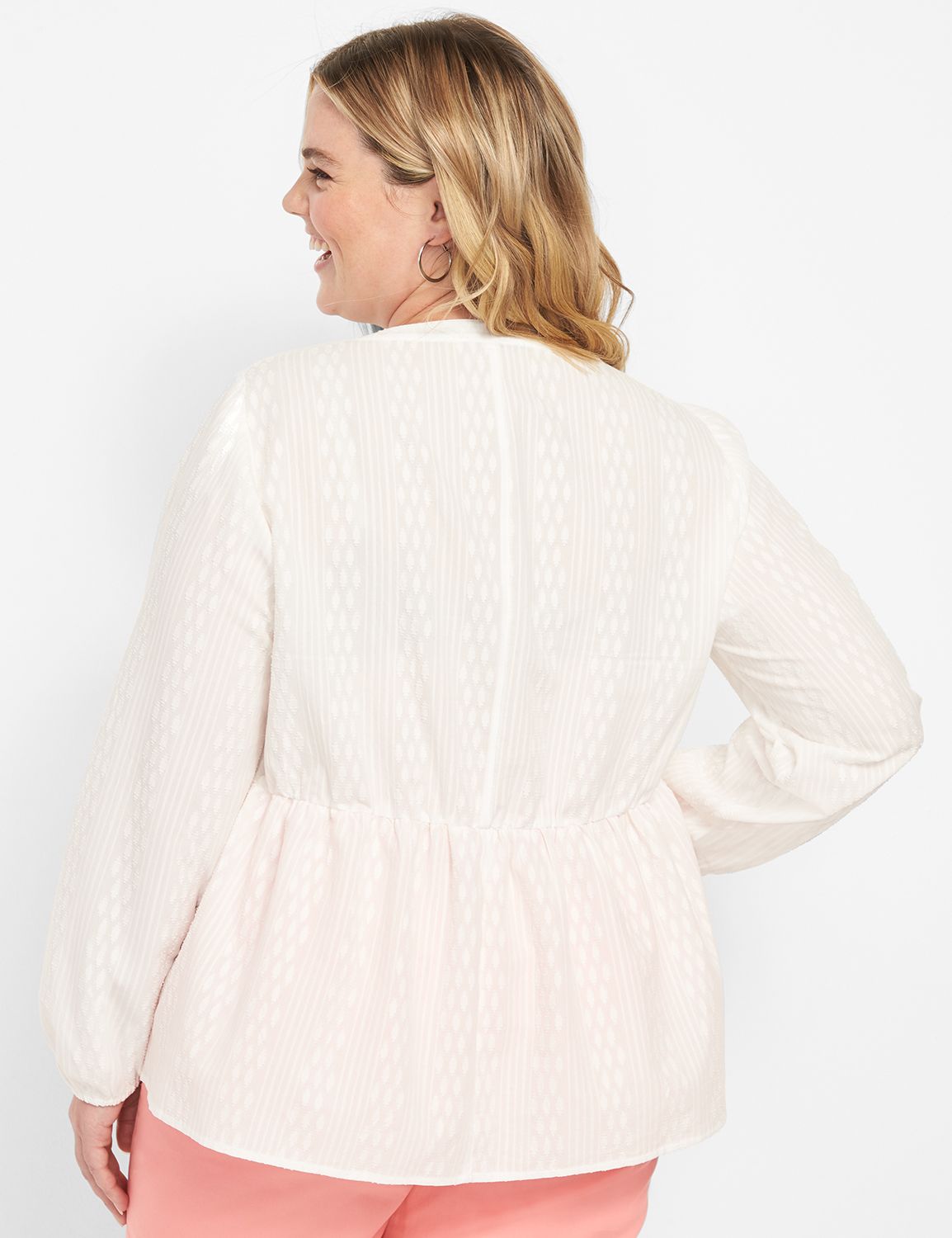 Split-Neck Lace-Up Blouse