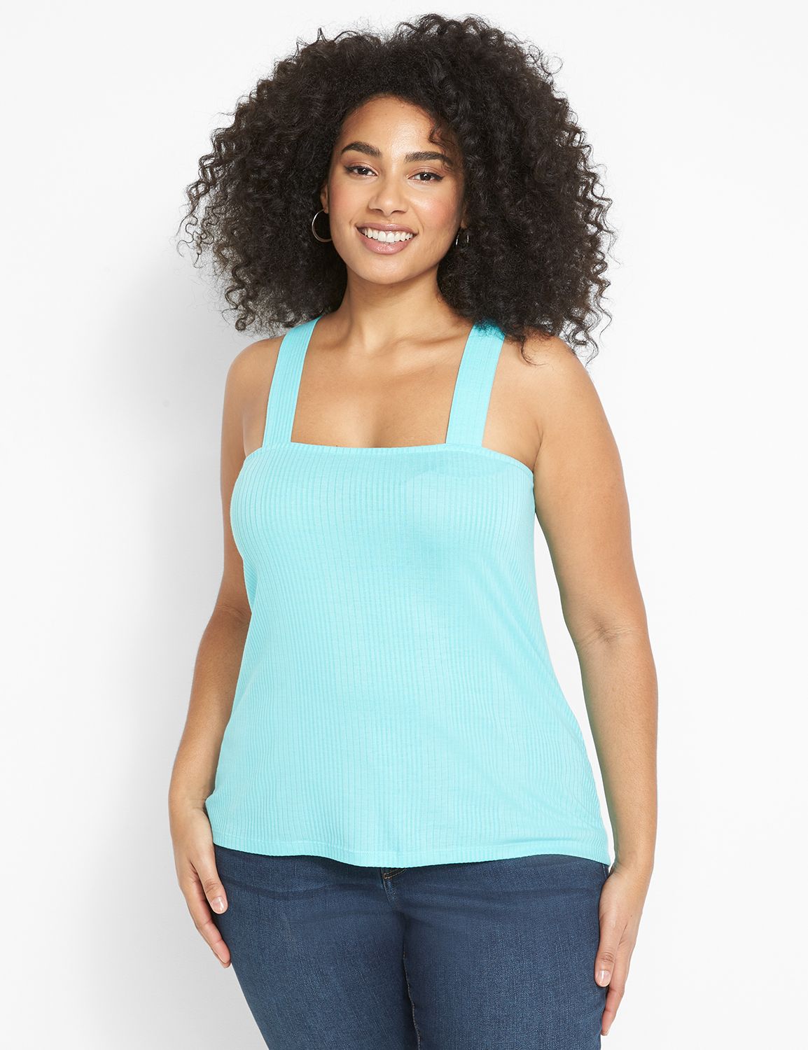 Sleeveless Square Neck Open Back Ri