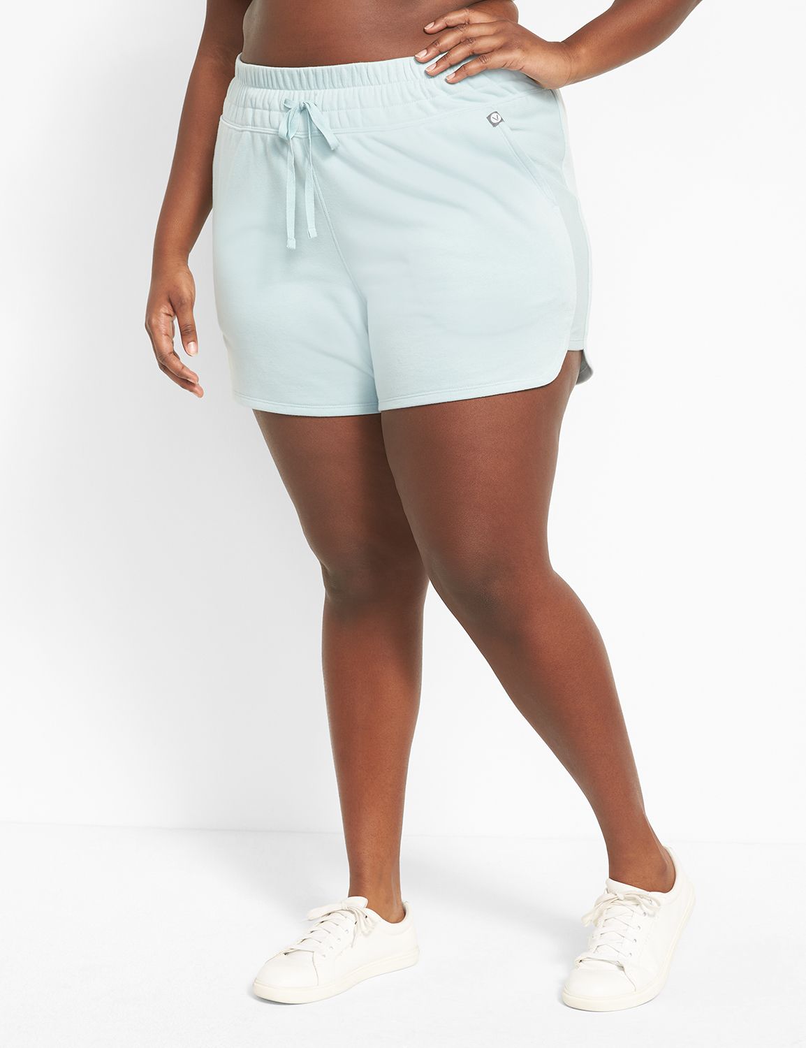 Livi Mid Rise French Terry Short Ri | LaneBryant
