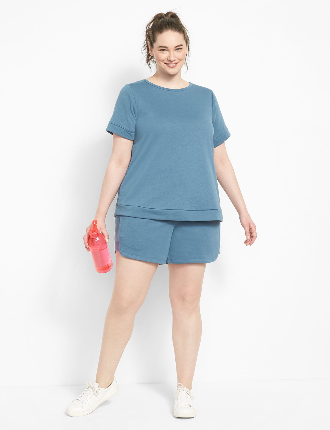 Livi Mid Rise French Terry Short Ri | LaneBryant