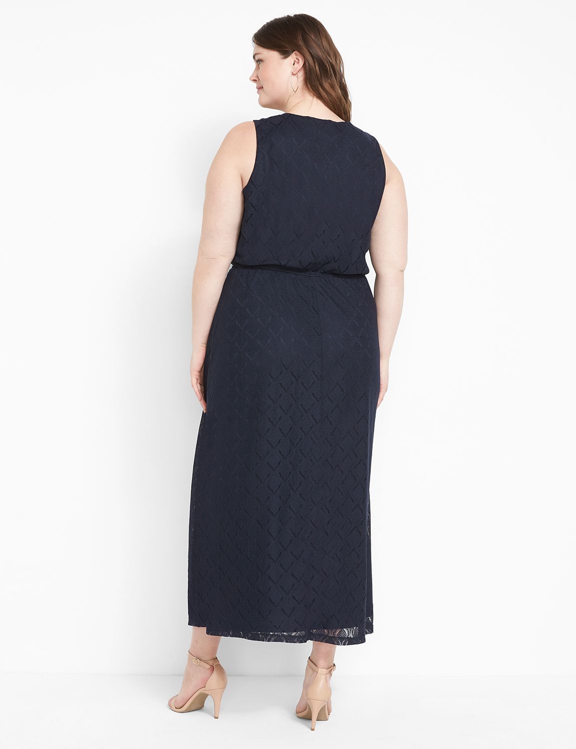Sleeveless Crochet Knit Maxi Dress