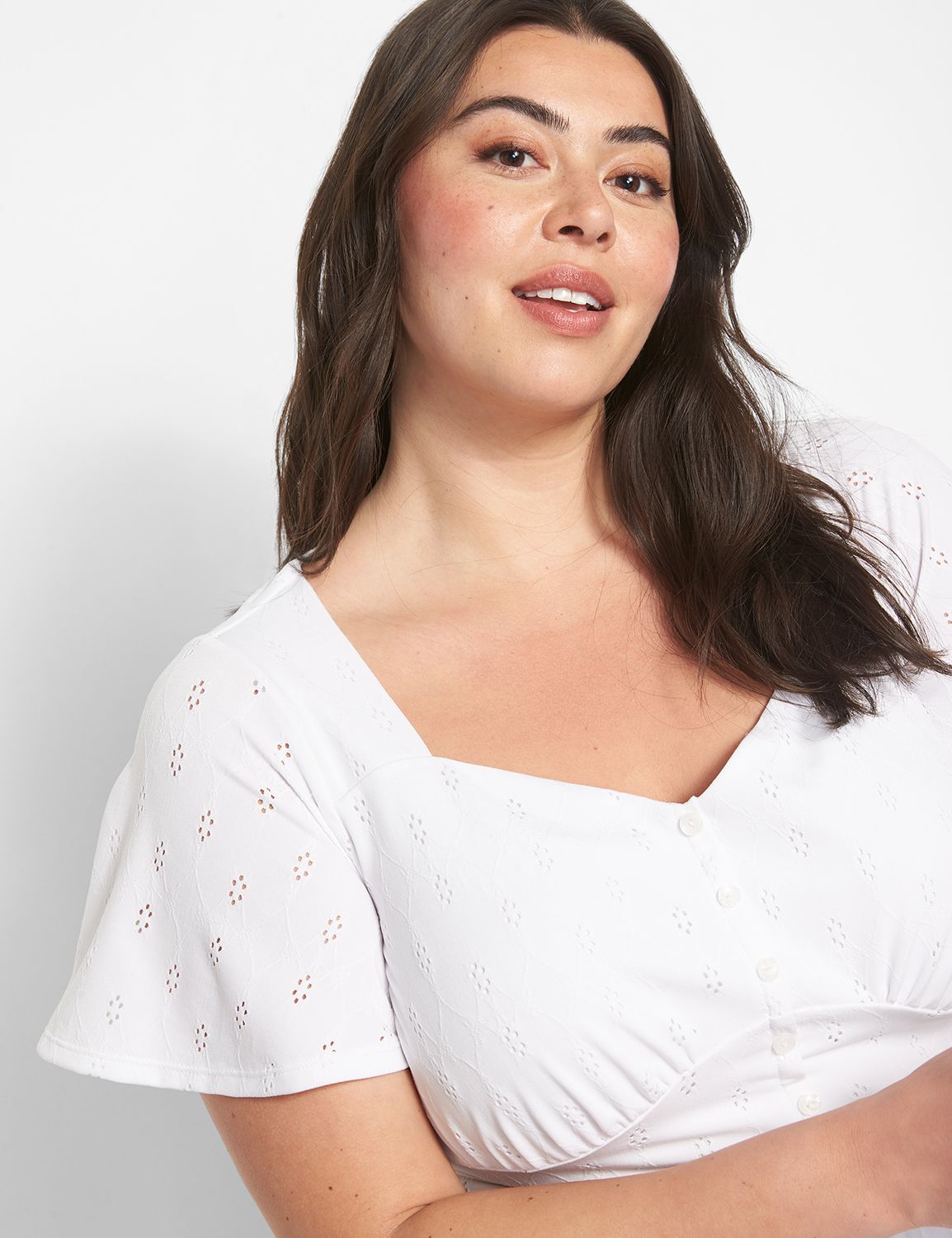Short Flutter Sleeve Sweetheart Nec