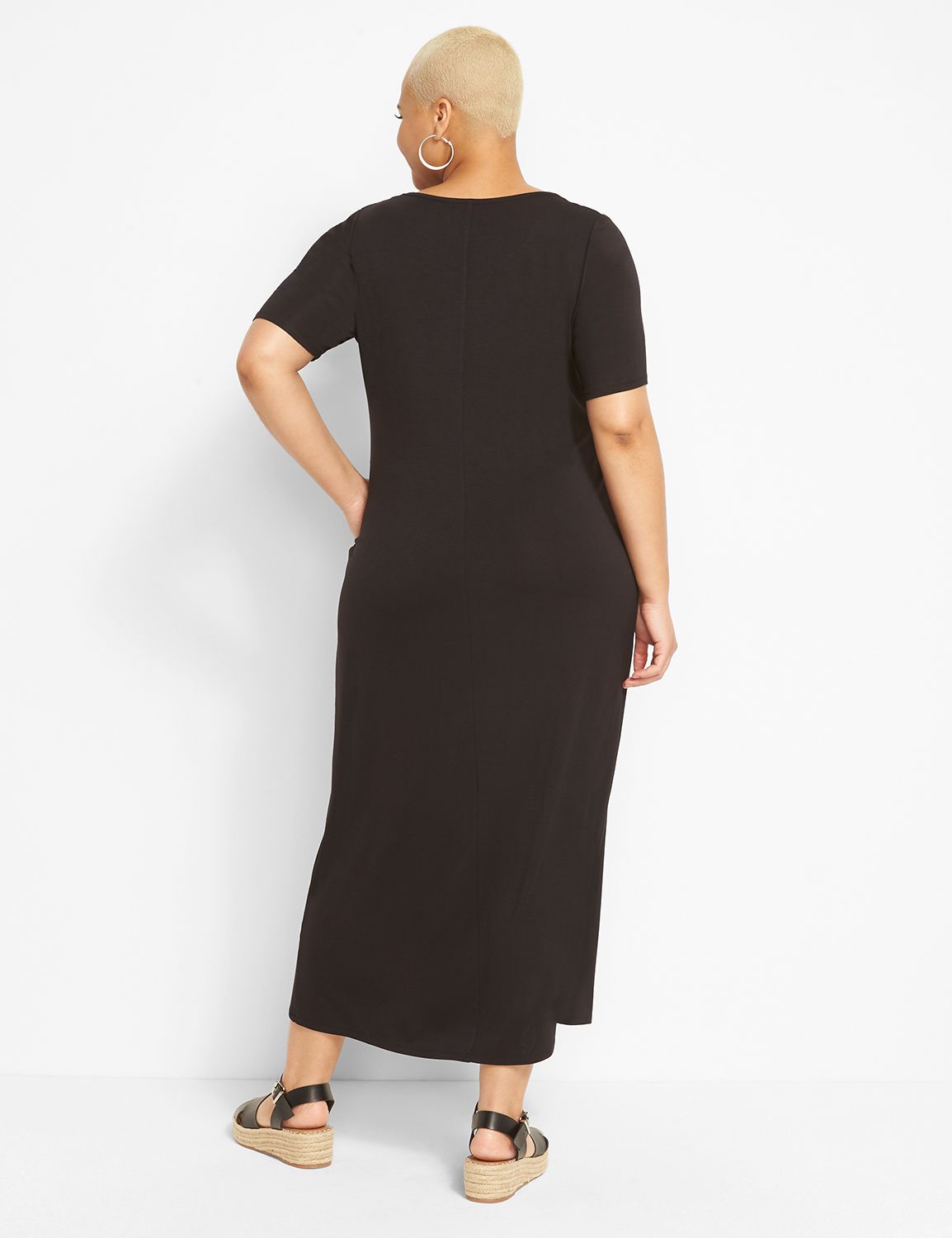 Perfect Sleeve Keyhole Neck Maxi Te