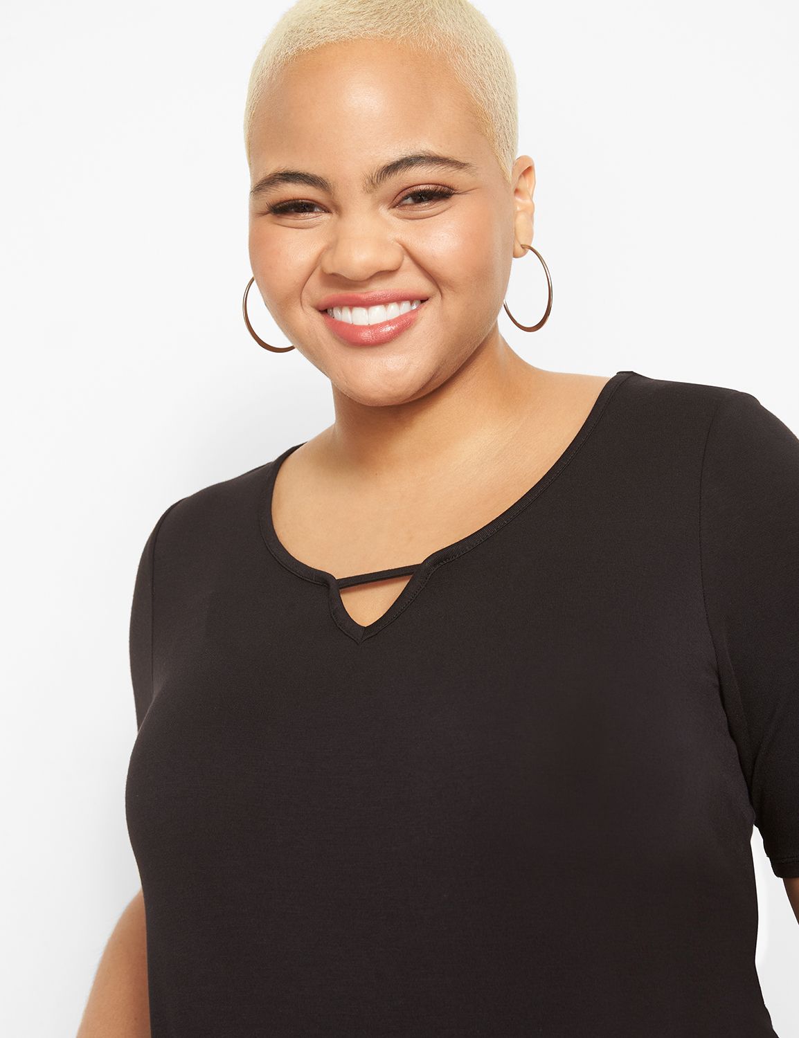 Perfect Sleeve Keyhole Neck Maxi Te