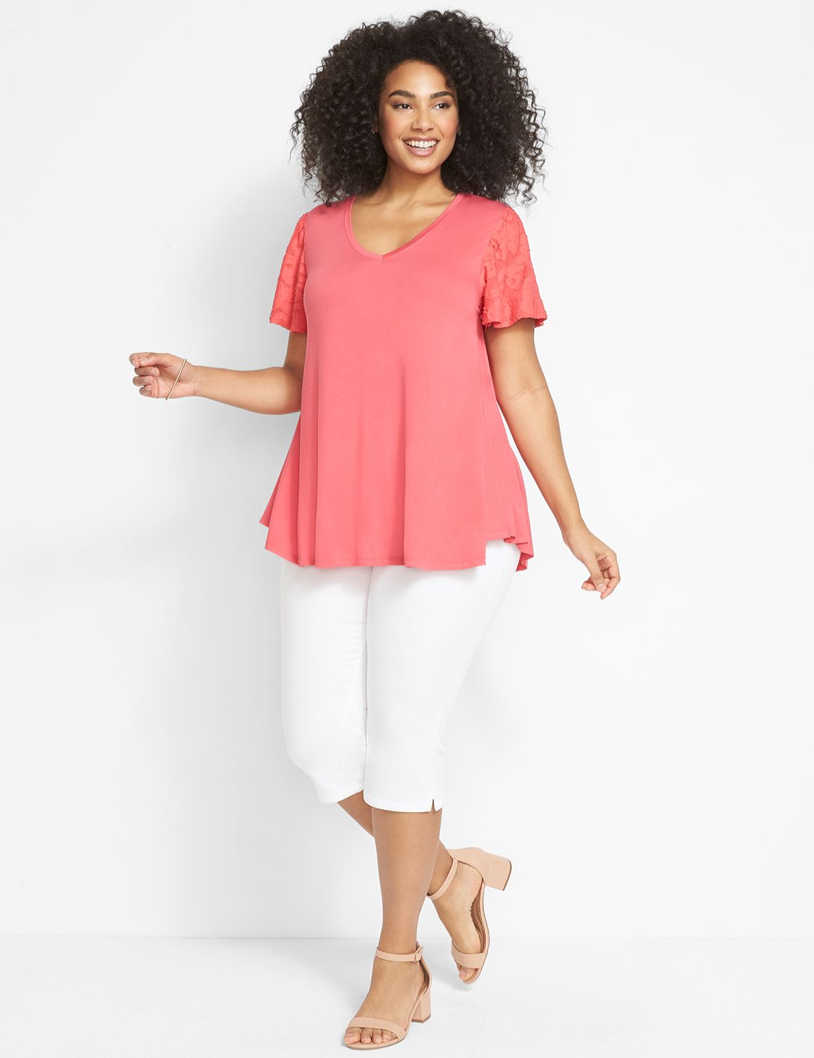 Burnout Short-Sleeve Swing Tunic | LaneBryant