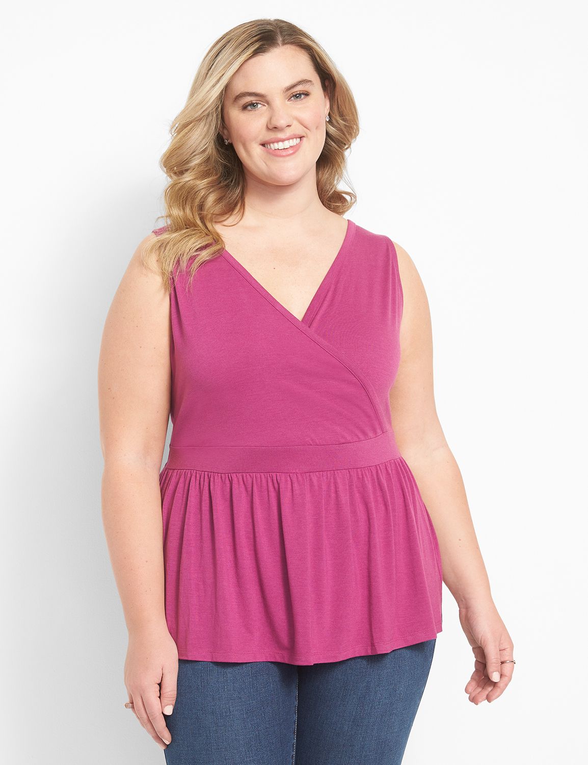 Sleeveless Surplice Swing Tank 1125