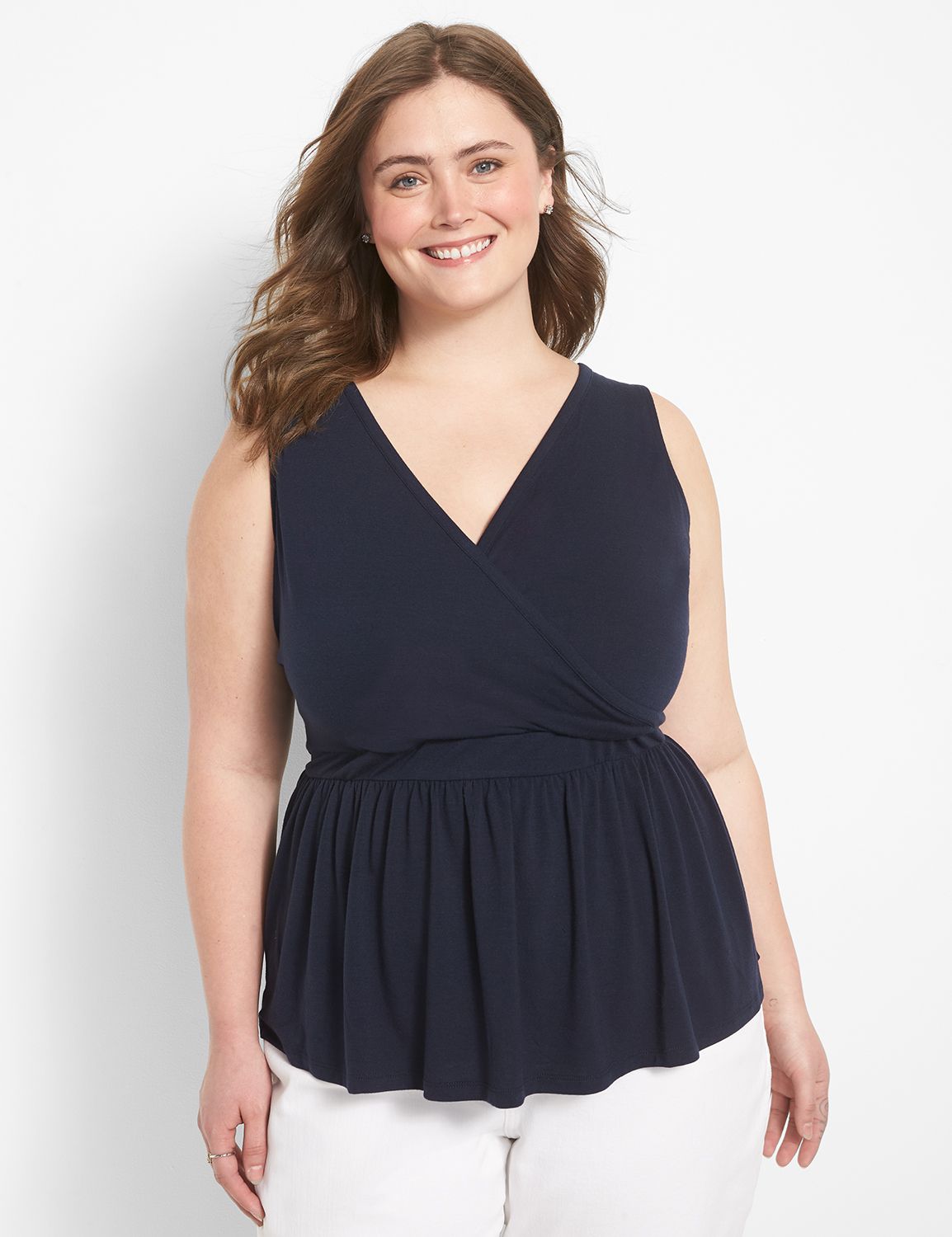 Sleeveless Surplice Swing Tank 1125