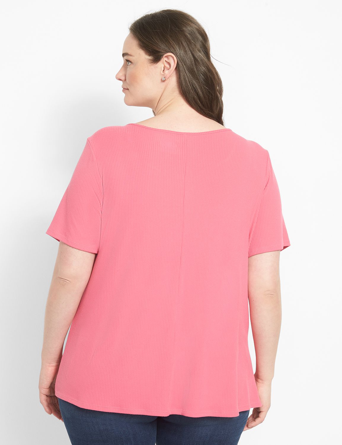 Short Sleeve Sweet Heart Neck Tee 1