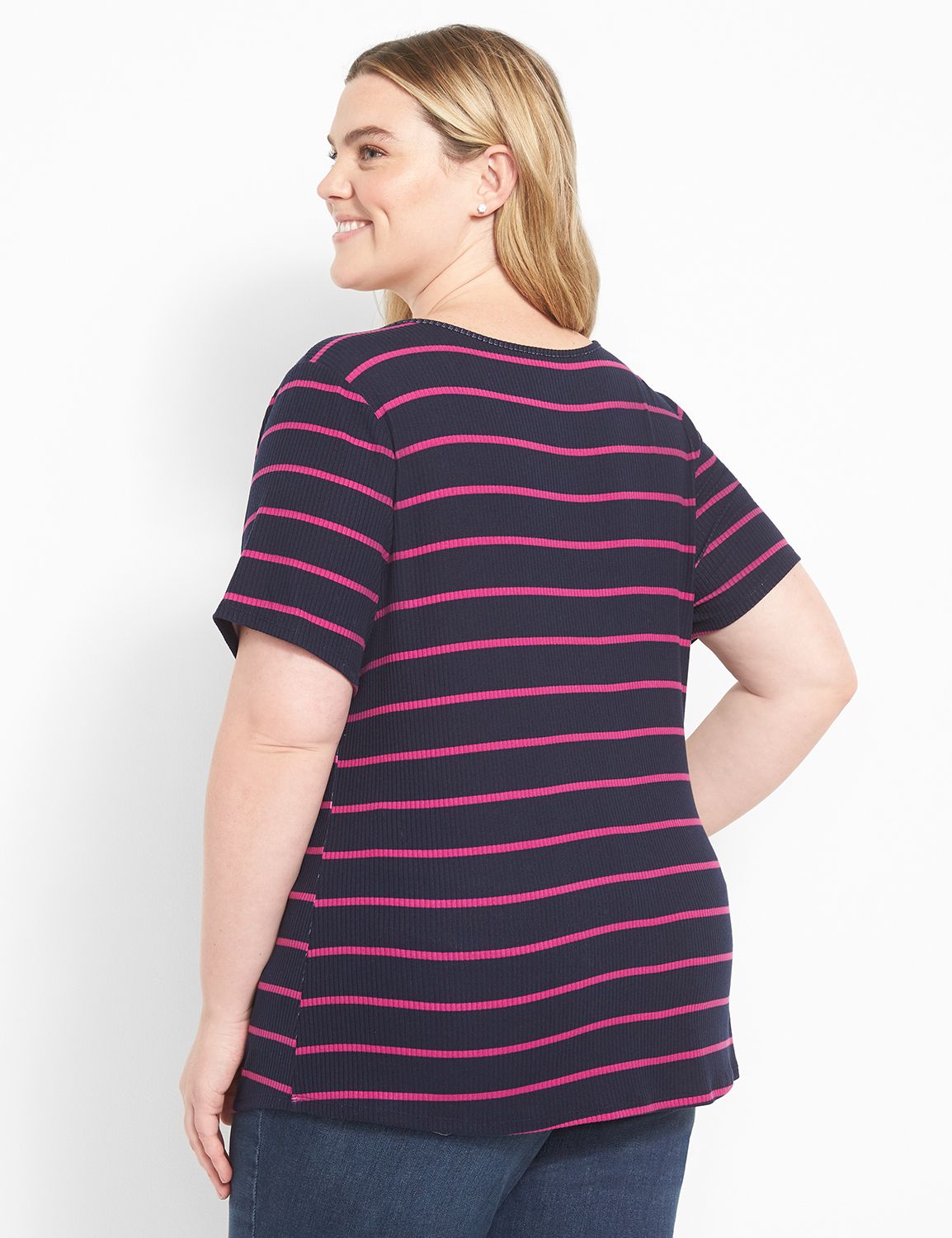 Short Sleeve Sweet Heart Neck Tee 1