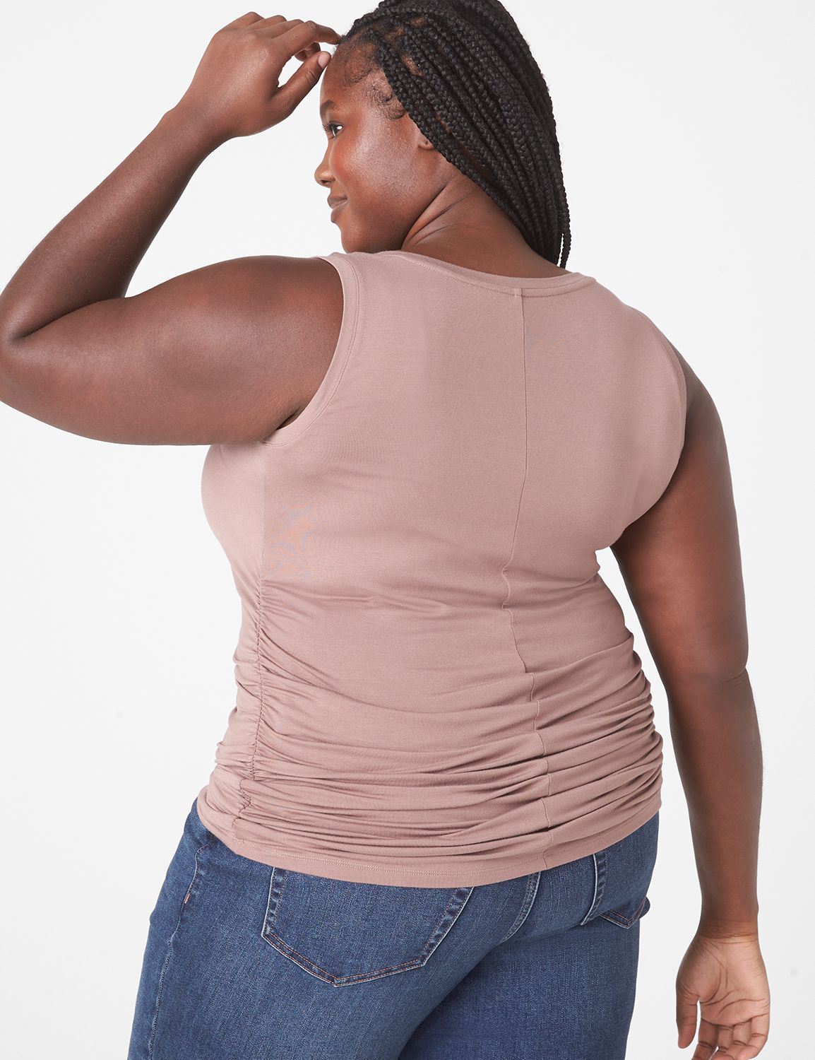 Fitted Sleeveless Scoop Neck Ruched | LaneBryant