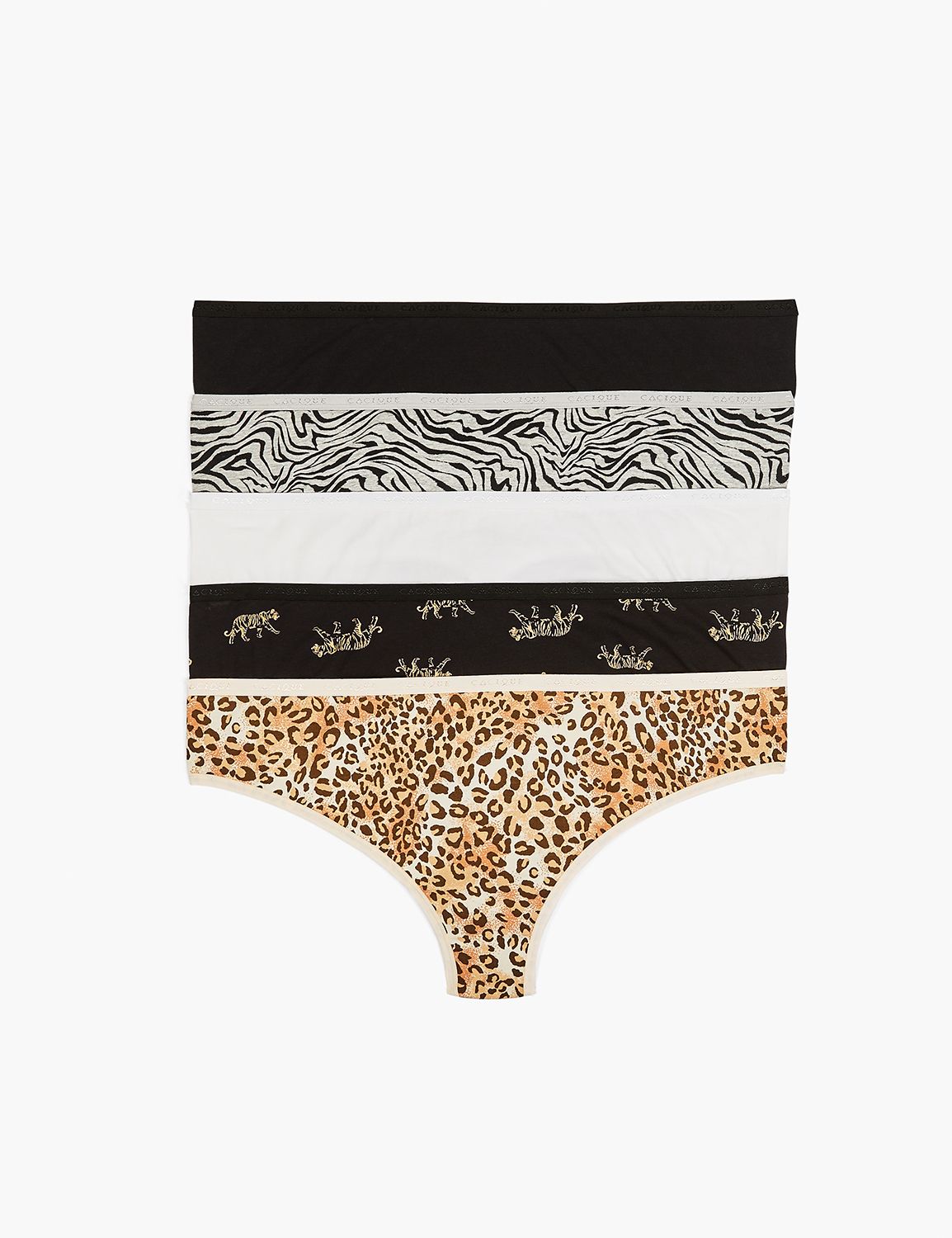 PANTY PACK Cotton Wide Side Thongs | LaneBryant