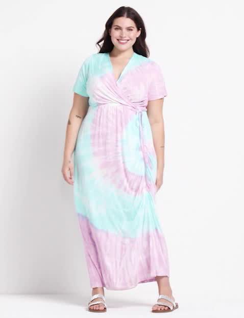 Ruched Side-Slit Maxi Dress