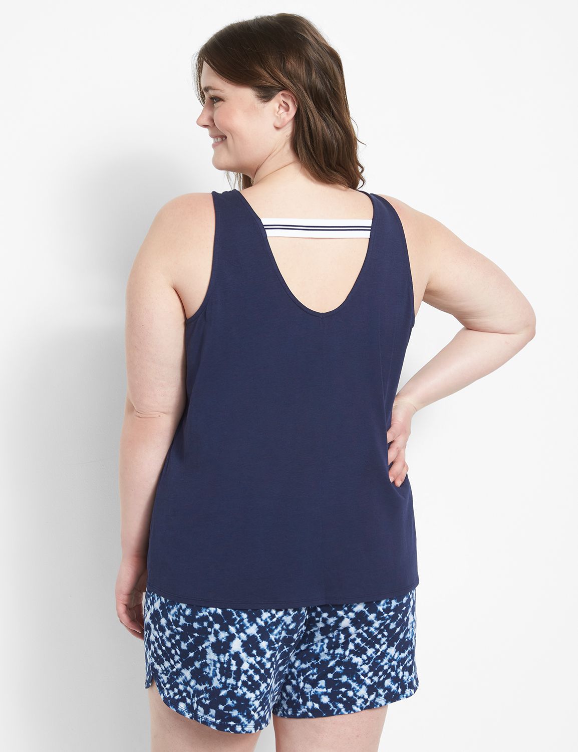 CMS New Stripe Elastic Tank 1124236 | LaneBryant