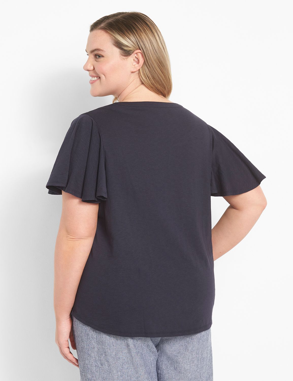 Short Extra Full Flutter Sleeve Not