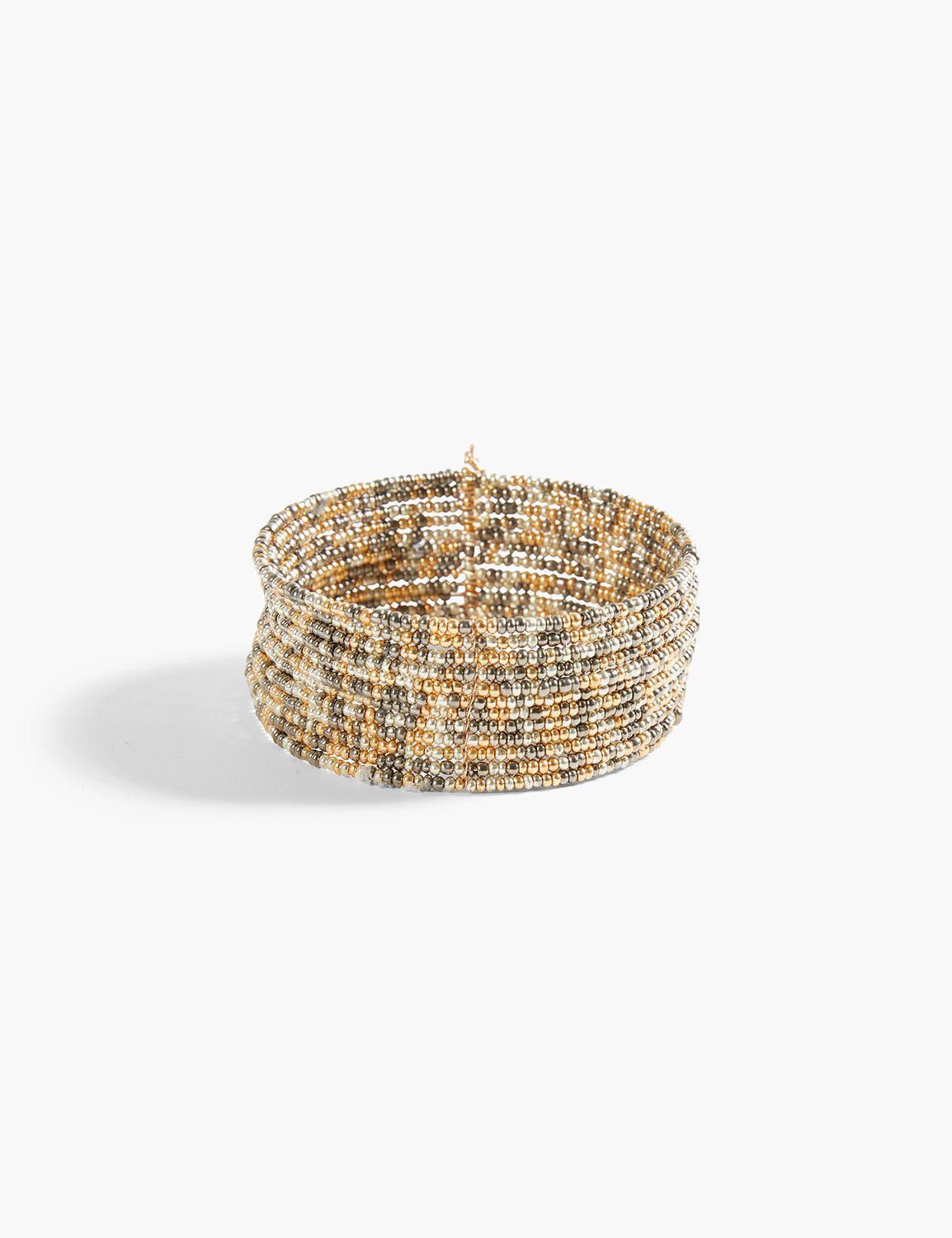 NEUTRAL BEADED WRAP BRACELET