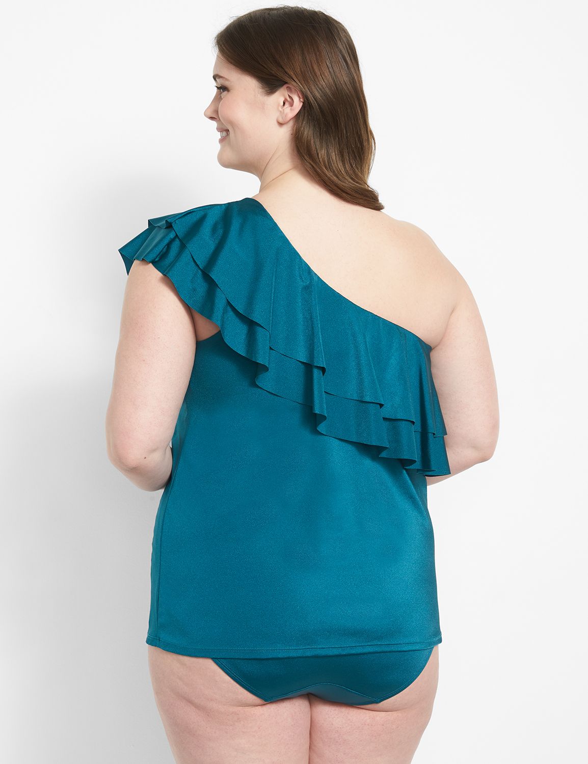 Shimmer One shoulder Ruffle Relaxed | LaneBryant