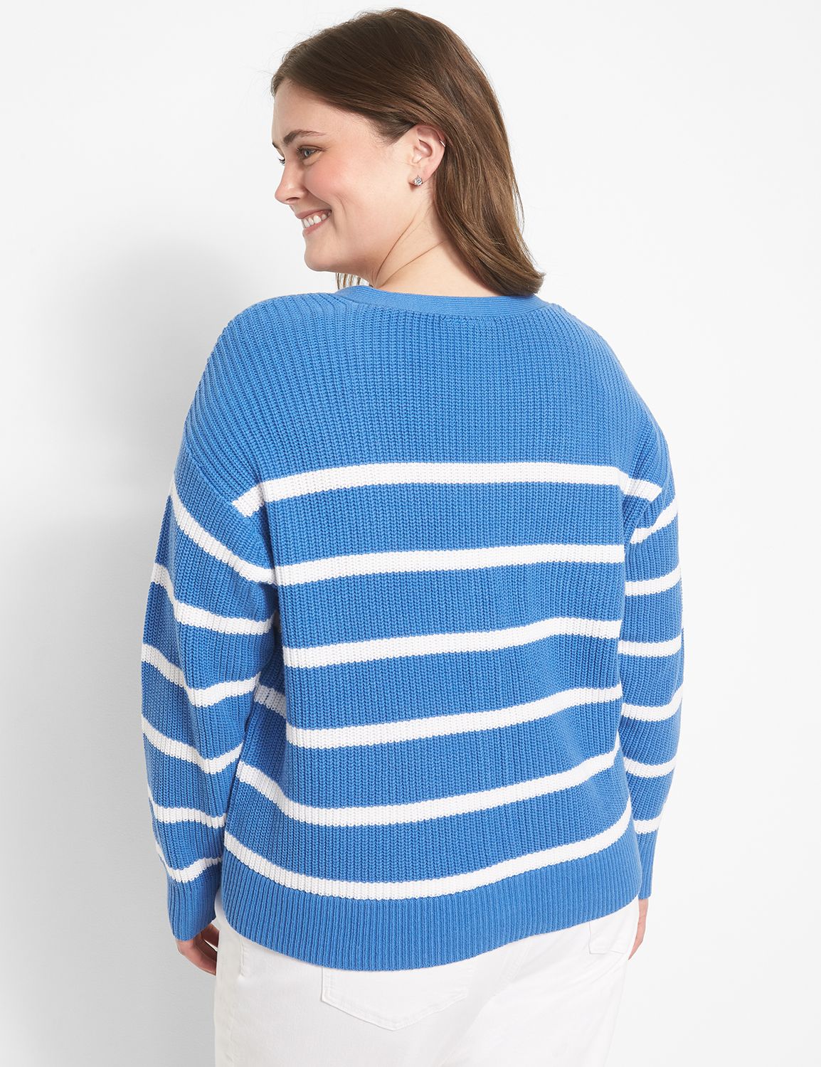 Long Sleeve Stripe Button Front Cro