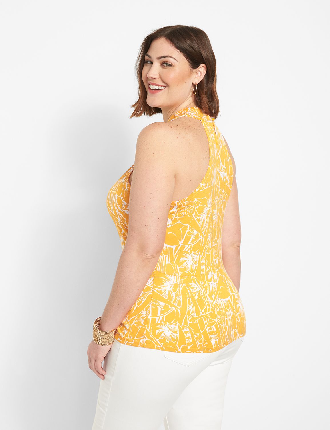 Fitted Criss Cross Halter Top Lanebryant