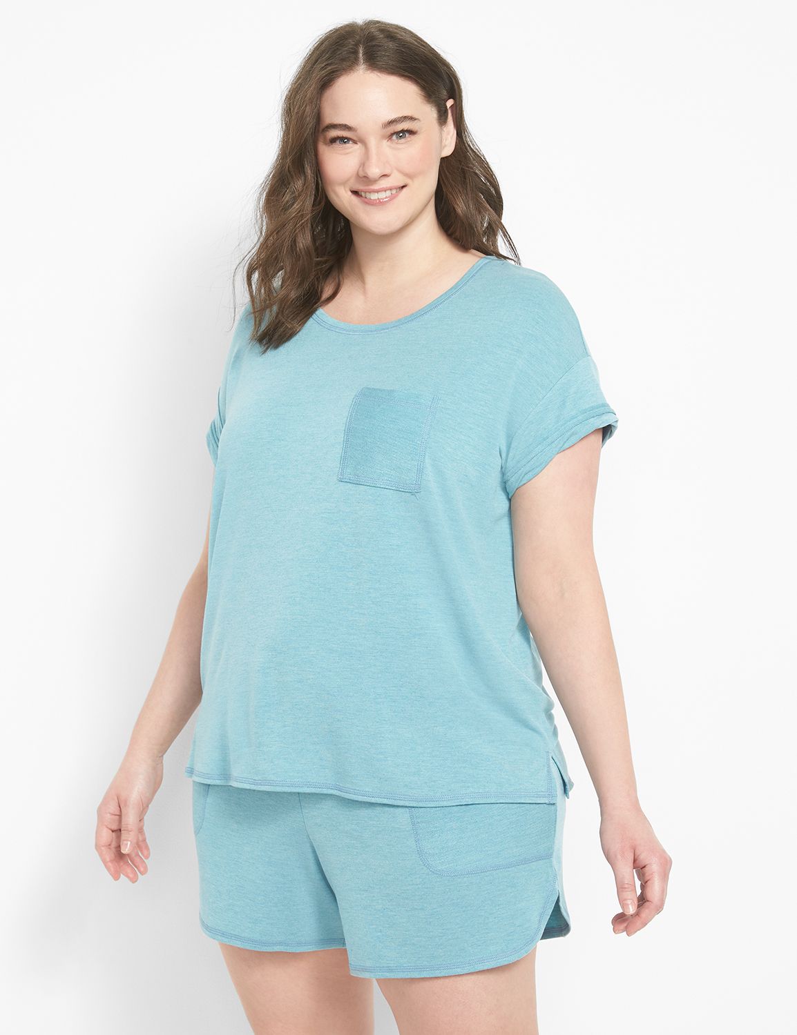 Terry Fabric Mix Block Short 112595 | LaneBryant