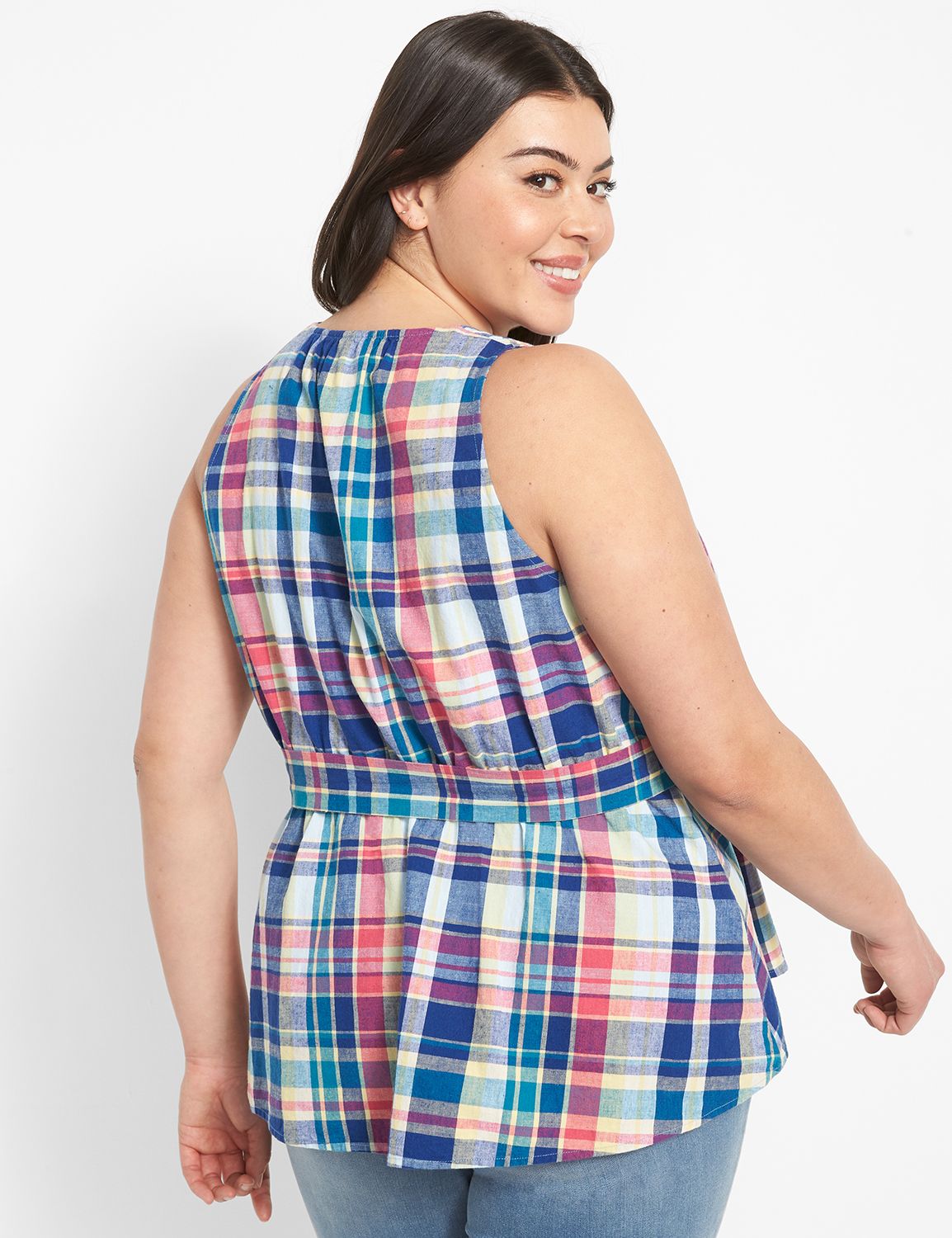 Sleeveless Surplice Halter Top with