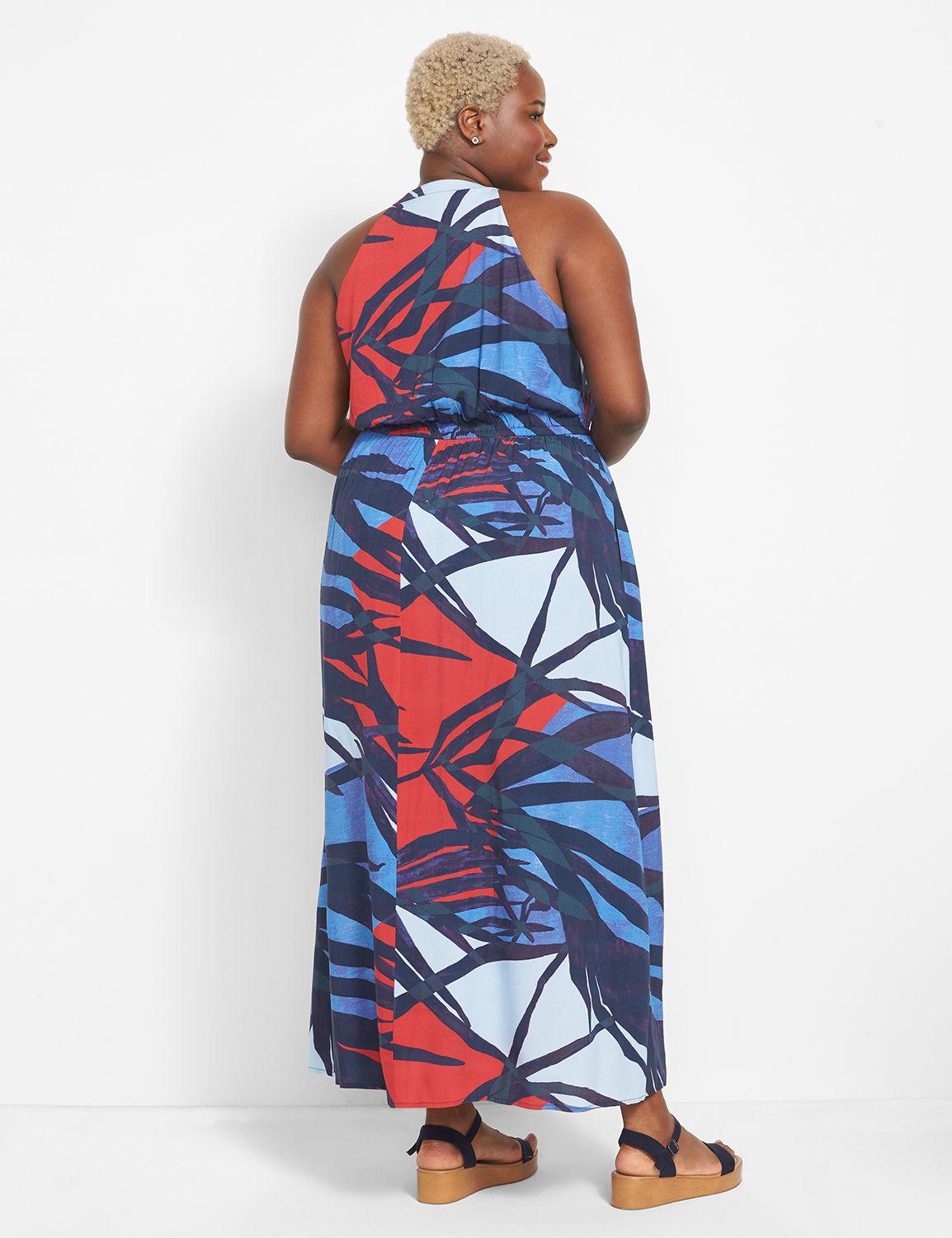 Sleeveless Drawstring Neck Maxi Dress
