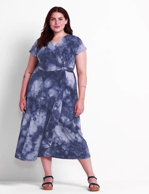 Lane Bryant Striped Faux Wrap Dress 14 16 Munimoro Gob Pe