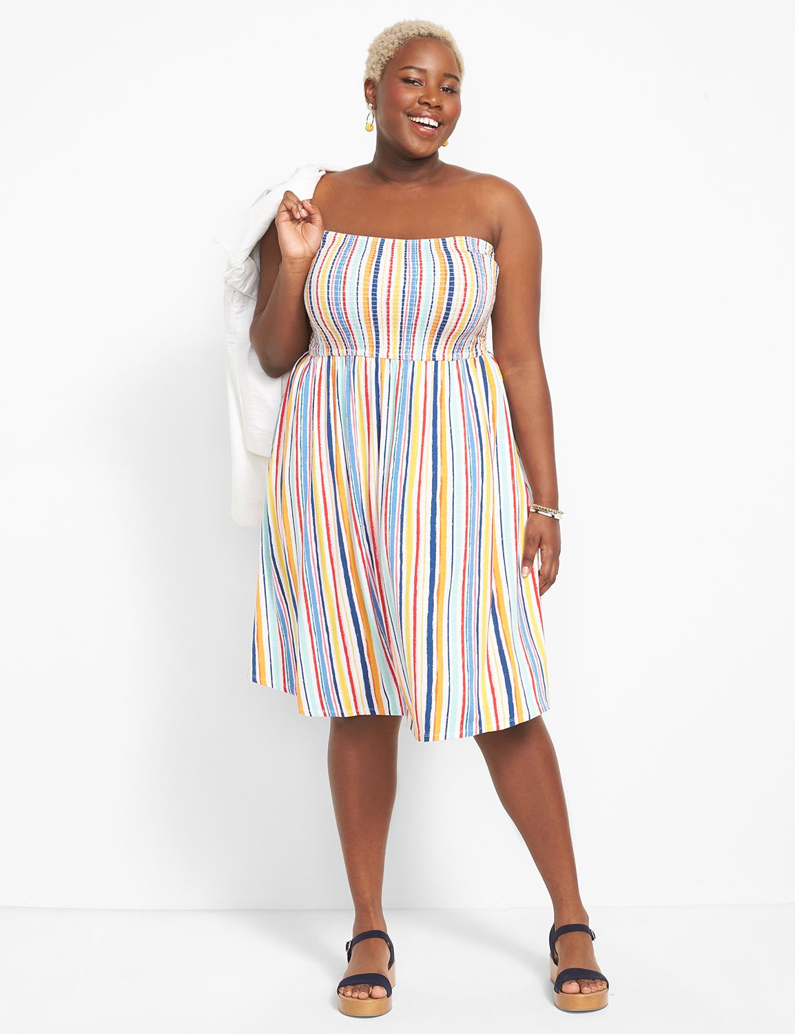 Sleeveless Convertible Strap Smocke