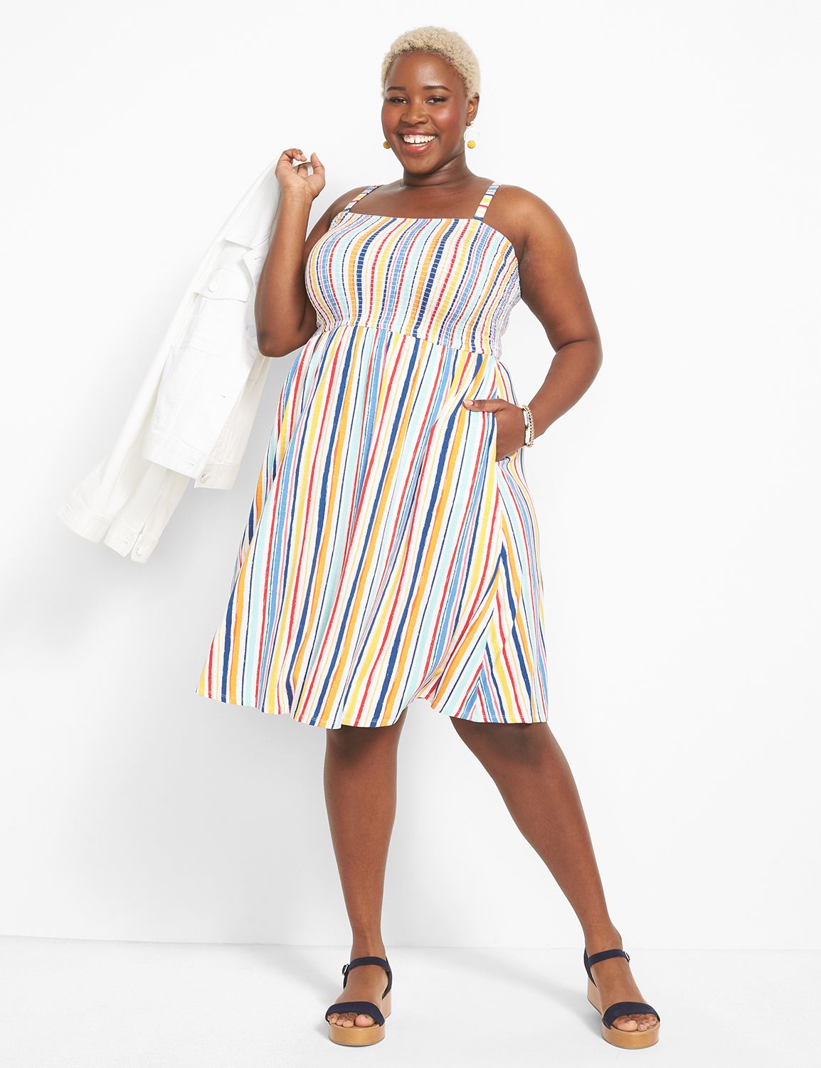 Sleeveless Convertible Strap Smocke