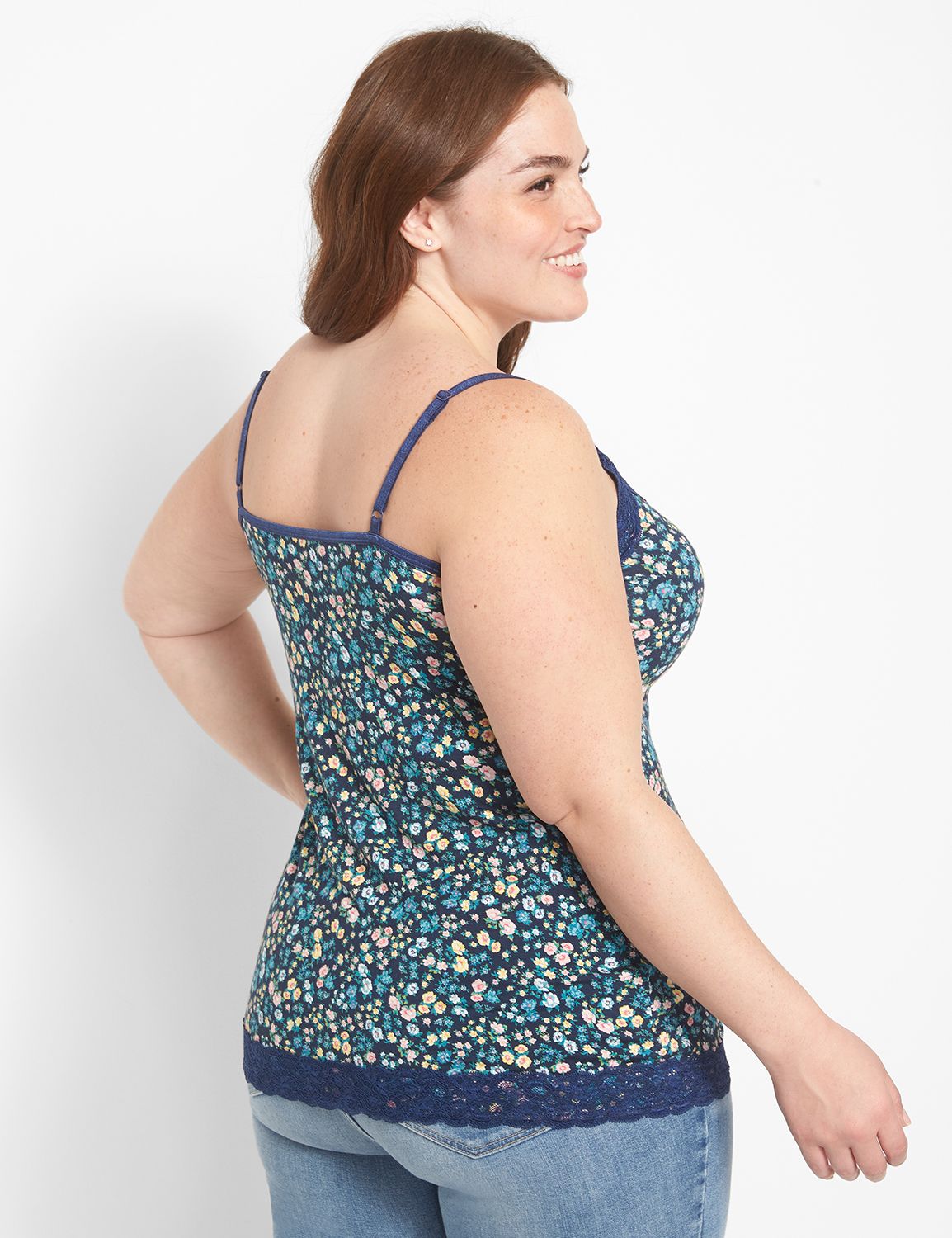 Classic V-Neck Lace-Trim Cami | LaneBryant