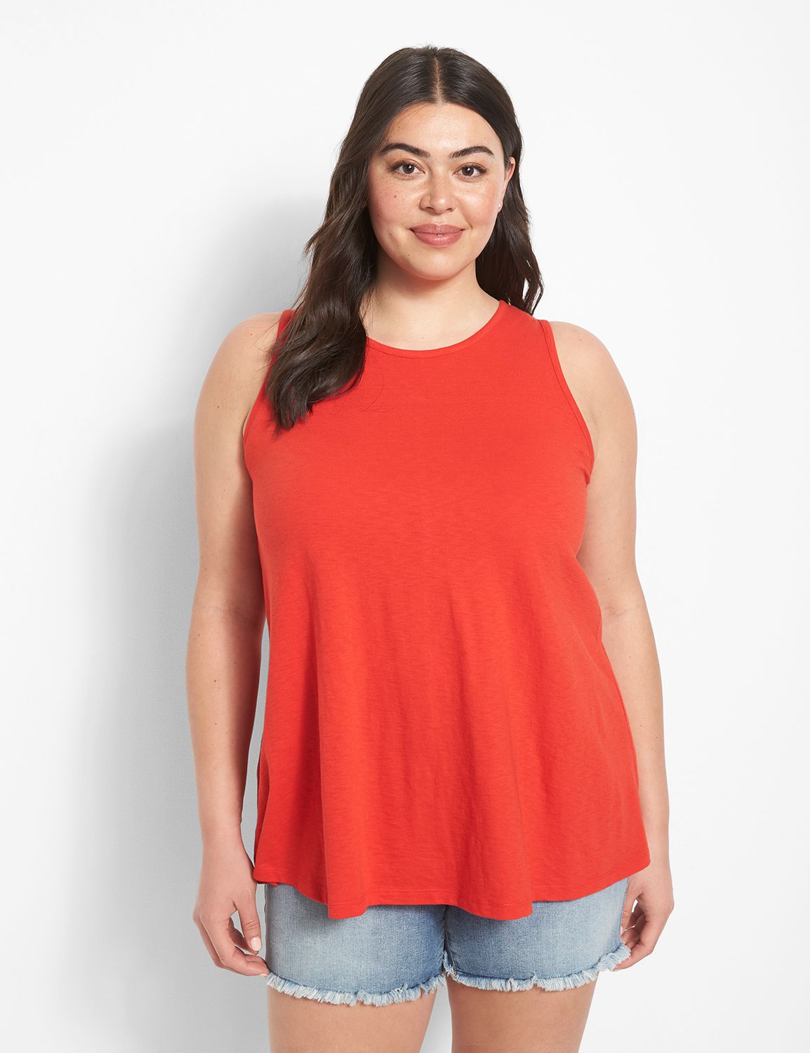 Swing High-Neck Lace-Back Tank