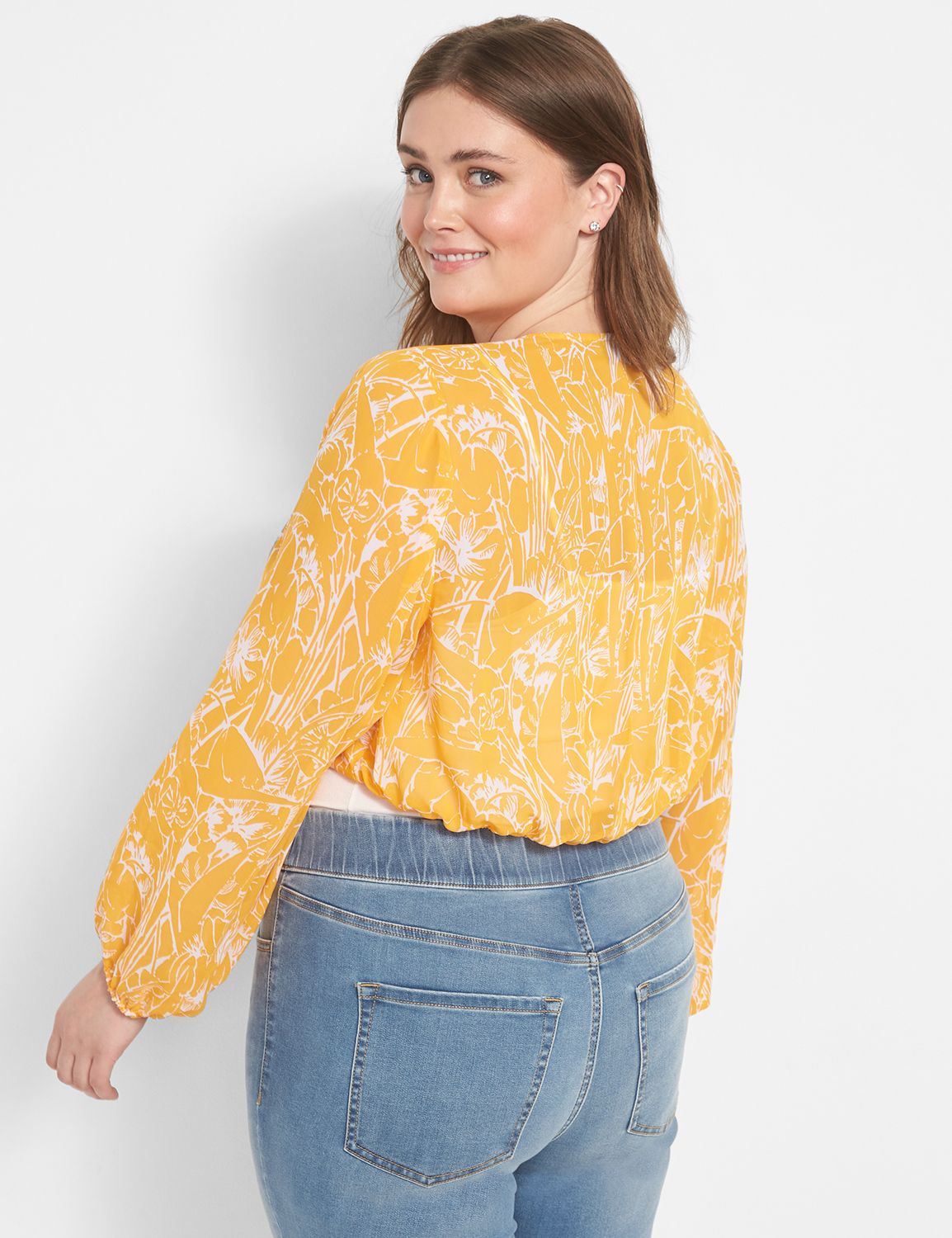 Classic Cropped Tie-Front Overpiece - Floral Print