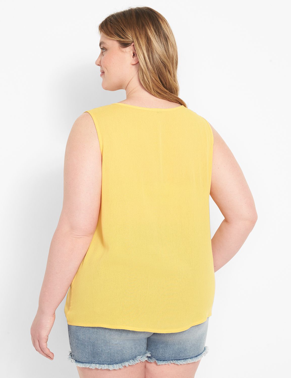 Sleeveless V-neck Buttondown with T