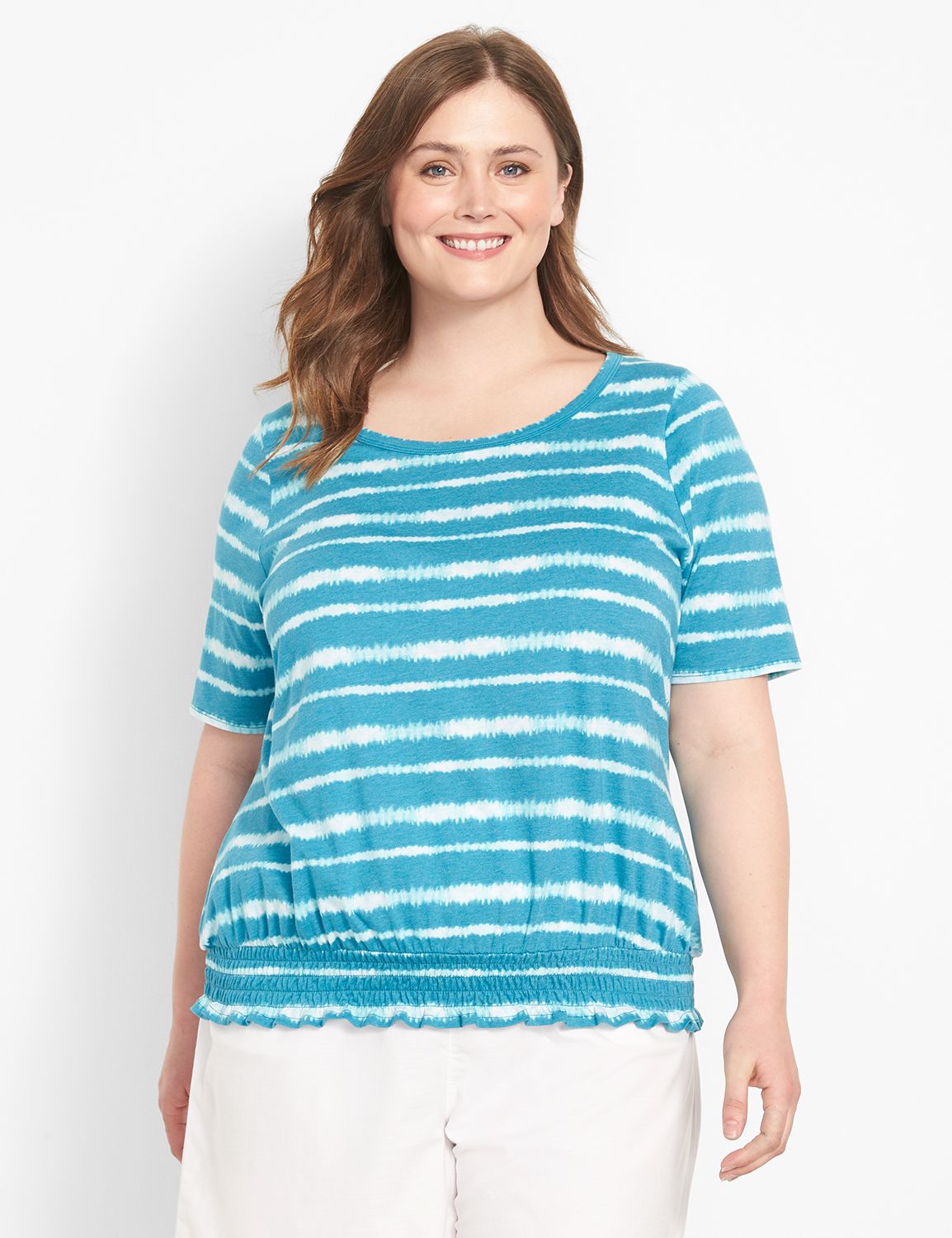 Classic Crew-Neck Banded Hem Tee