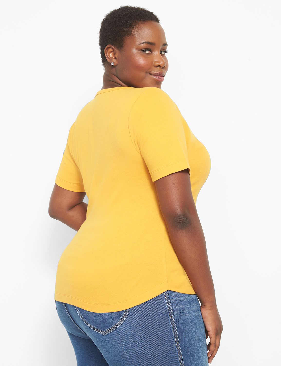 Fitted Short Sleeve Voop Neck Tee 1