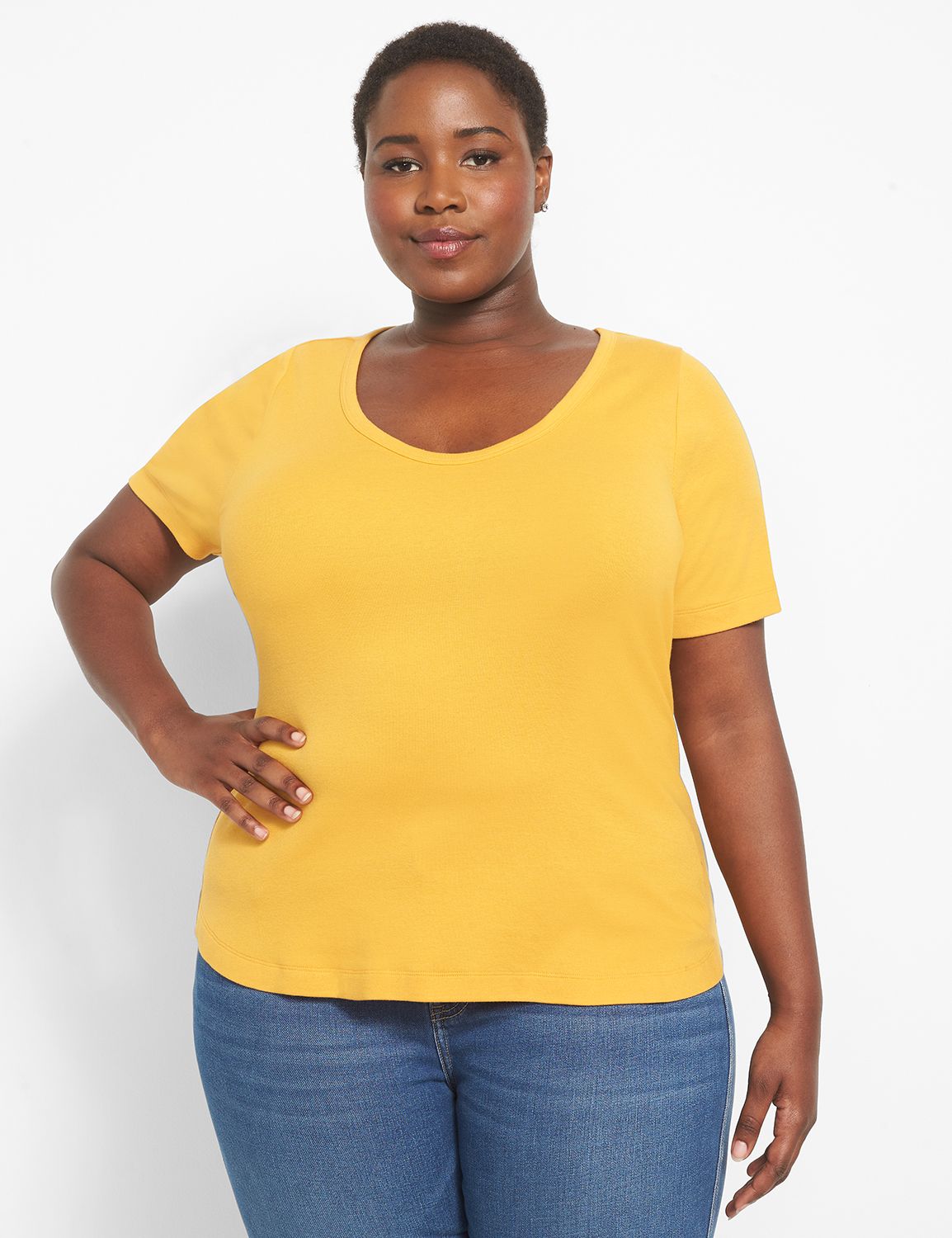 Fitted Short Sleeve Voop Neck Tee 1