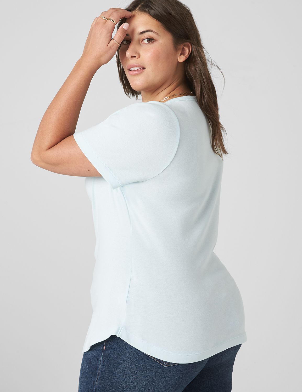 Fitted Short Sleeve Voop Neck Tee 1
