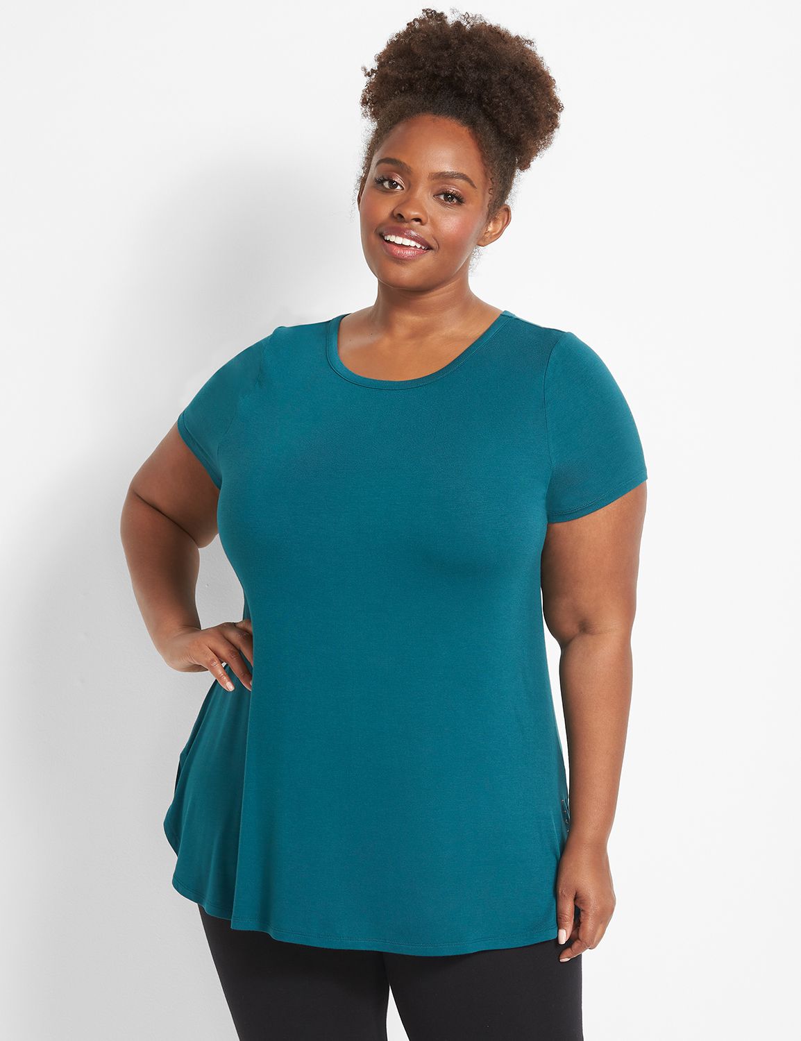 LIVI Curved-Hem Tunic Tee