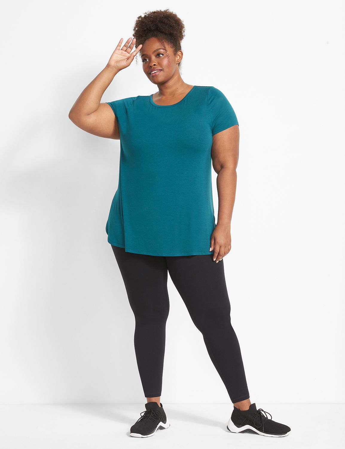 LIVI Curved-Hem Tunic Tee