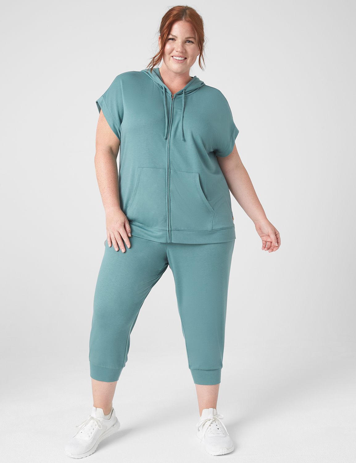 Mid Rise French Terry Capri Jogger | LaneBryant