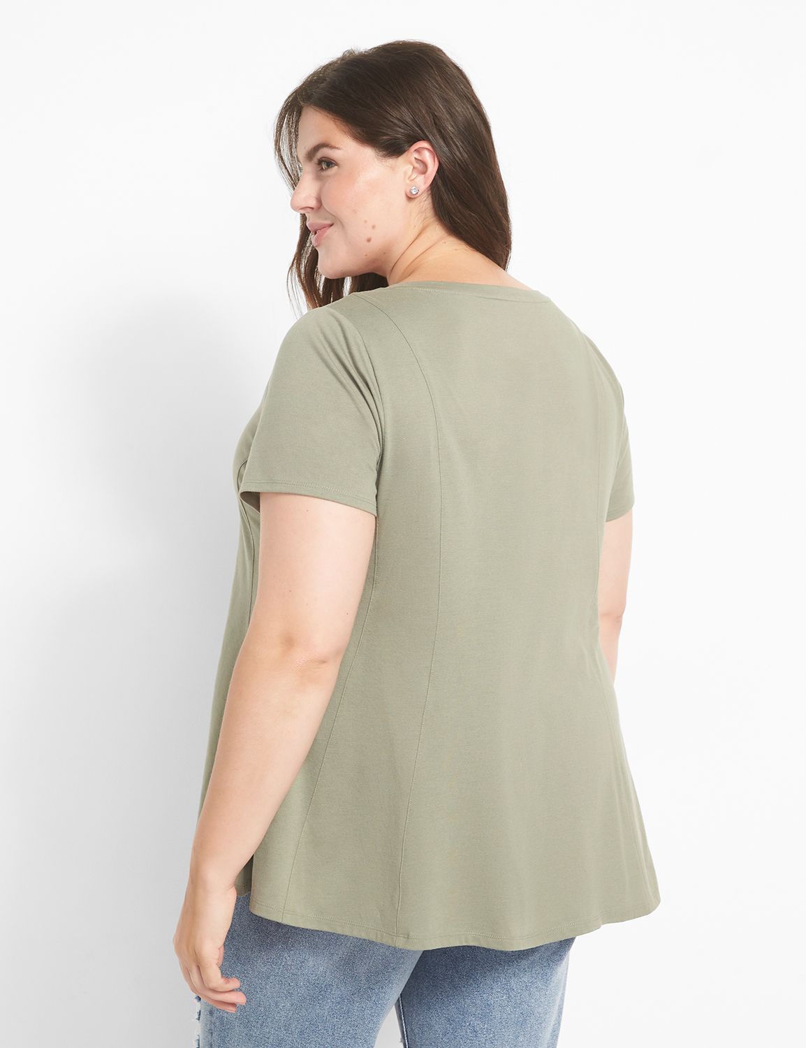Short Sleeve Vee Neck Fit and Flare