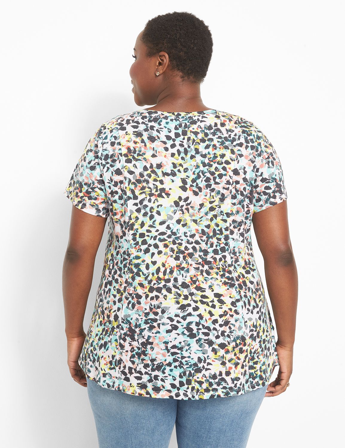 Short Sleeve Vee Neck Fit and Flare