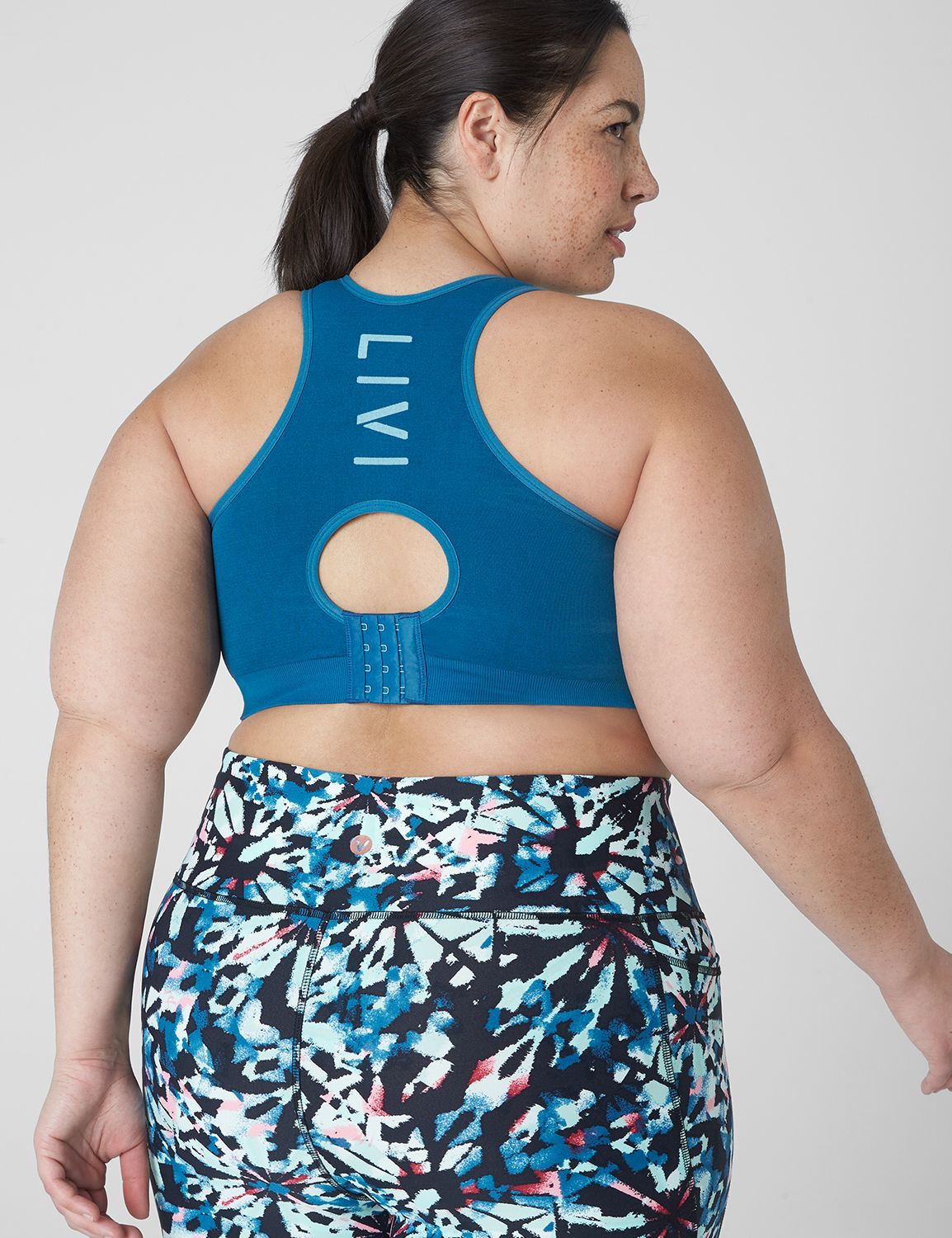 T Zoned Seamless Contrast Sport Bra | LaneBryant