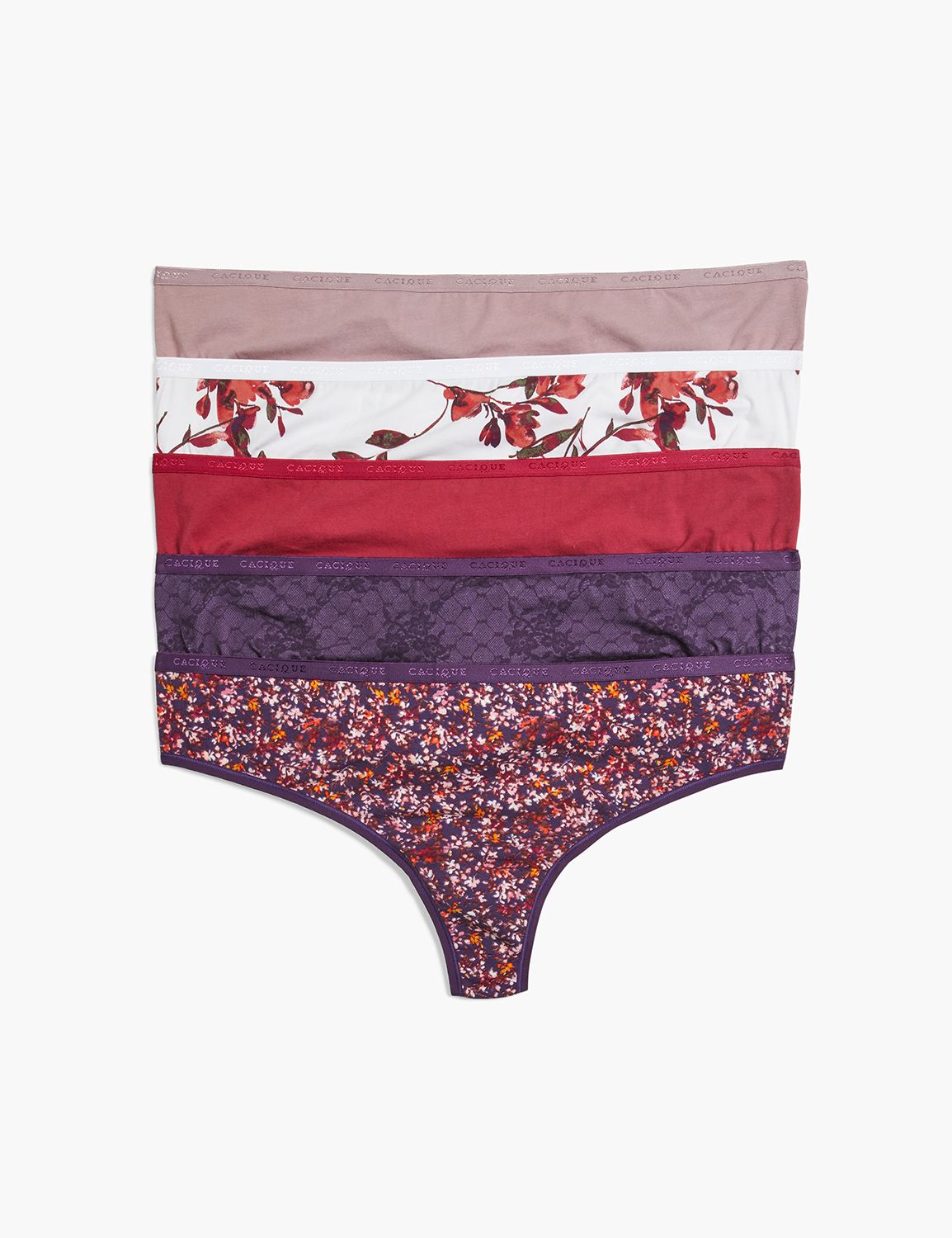 PANTY PACK Cotton Wide Side Thongs | LaneBryant