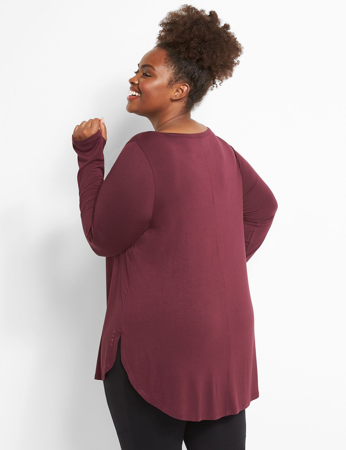 LIVI Curved-Hem Tunic Tee
