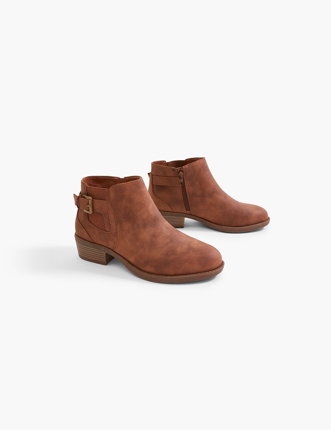 Rugged Side Buckle Ankle Bootie | LaneBryant