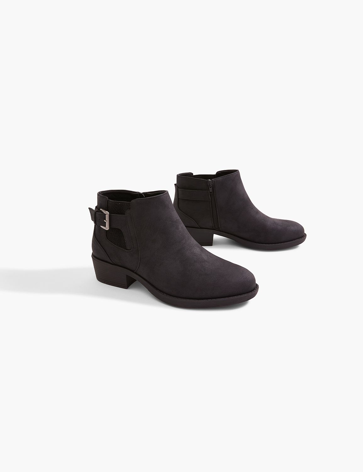 Rugged Side Buckle Ankle Bootie | LaneBryant